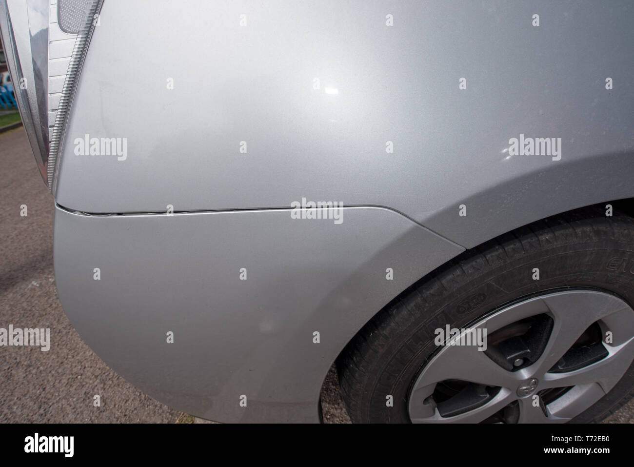 Car crash wreckage, road traffic collision (RTC) Car damage after crash ...