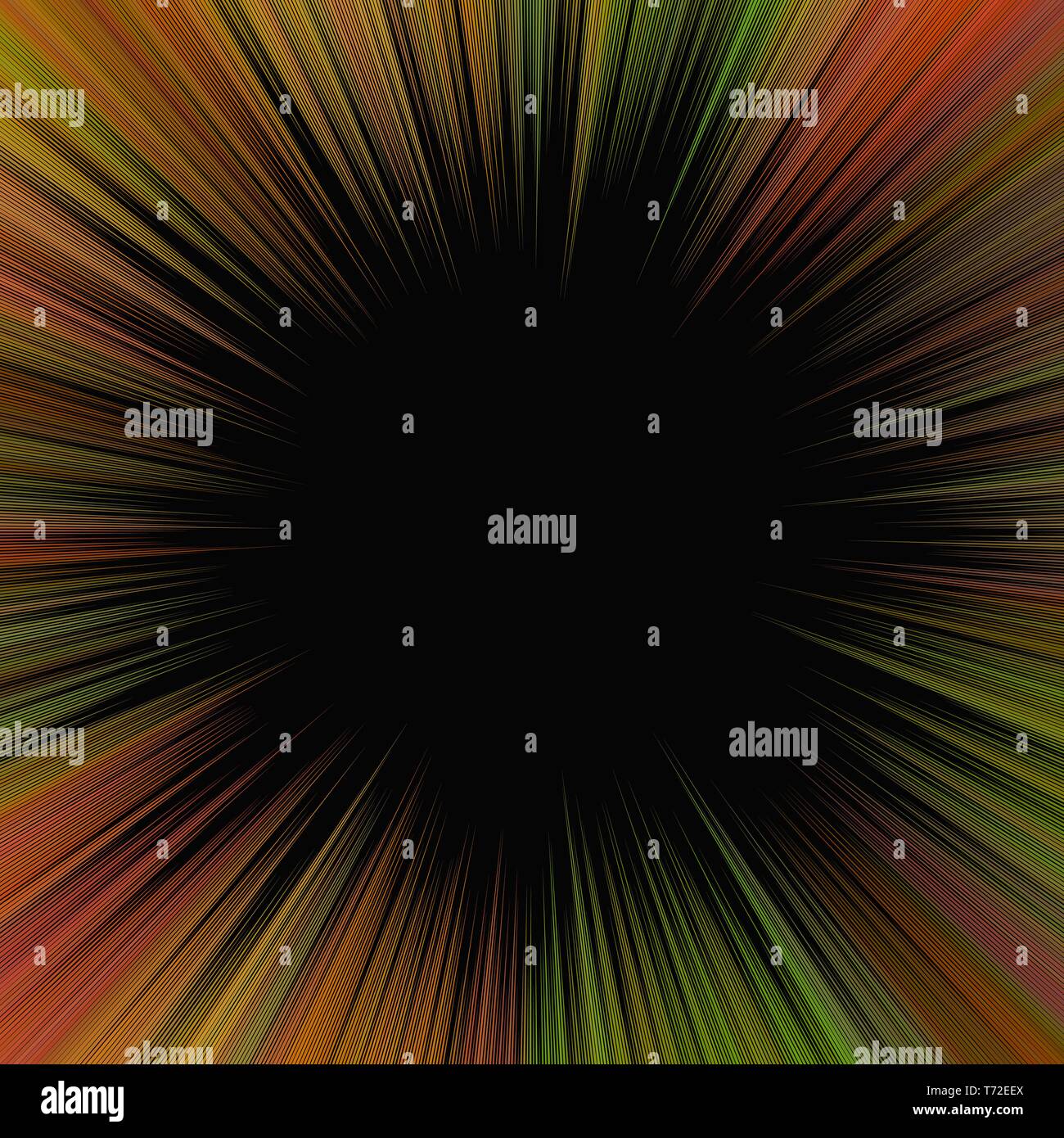 Colorful hypnotic star burst background with blank space in the center ...