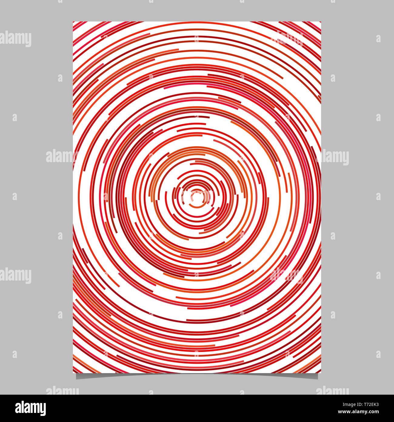 Red circular abstract page background template from concentric half ...