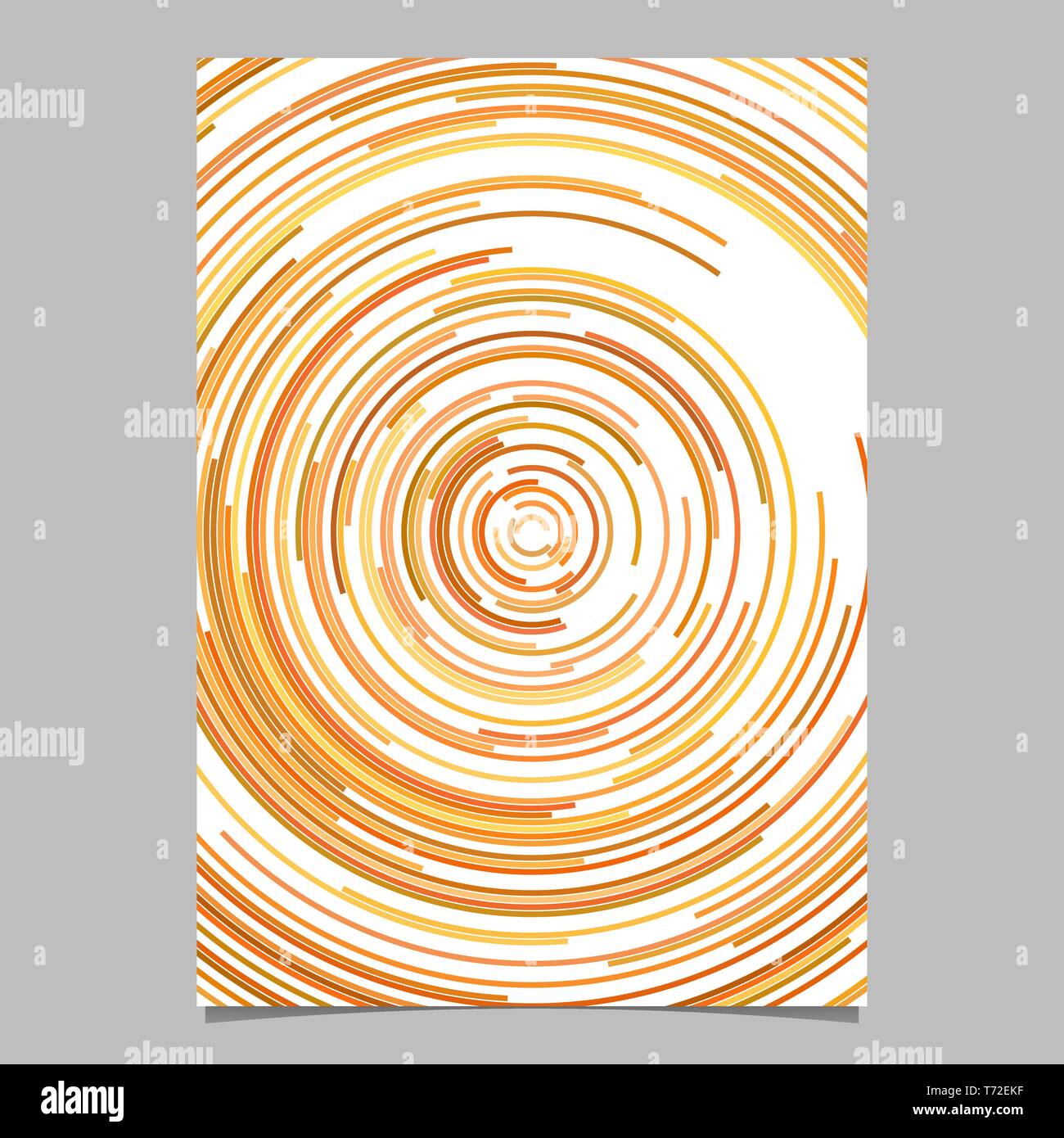 Orange circular flyer background from concentric half rings Stock ...