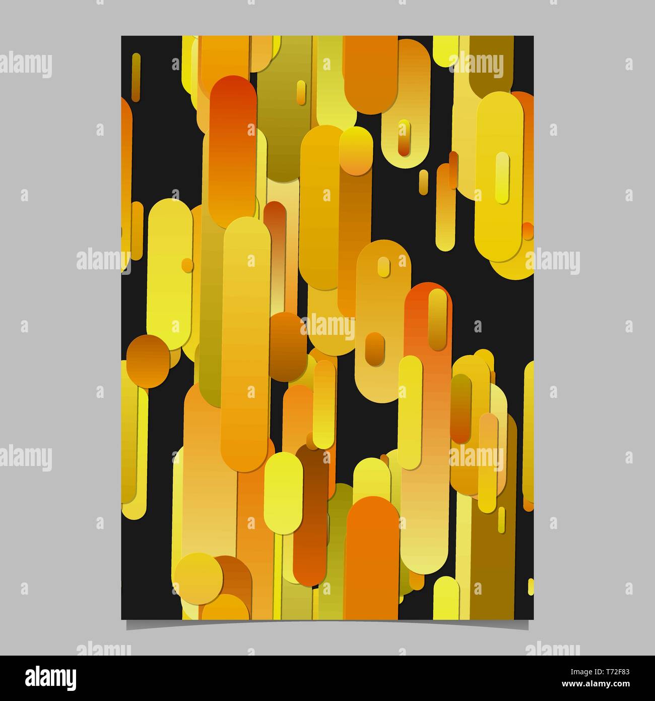 Orange Gradient Rounded Stripe Pattern Poster Background Vector Page Template Stock Vector