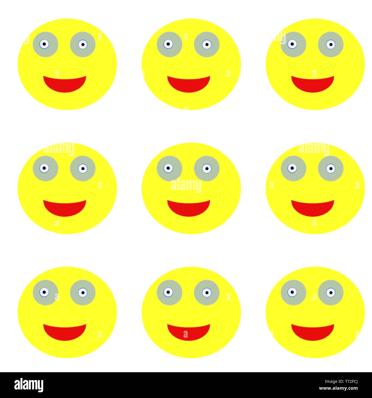 Emoji pattern on white background. Happy faces, laugh, for textile ...