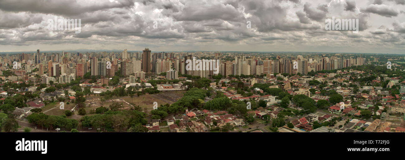 Panoramic cityscape of the modern skyscrapers of Curitiba, the state ...