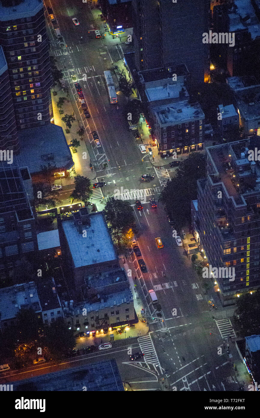 Aerial pictures of Manhattan. Traffic in midtown Stock Photo - Alamy