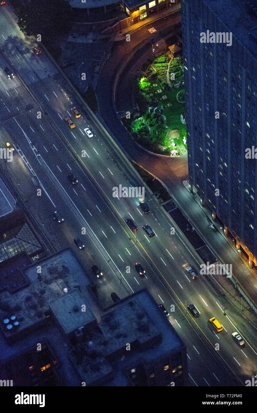 Aerial pictures of Manhattan. Traffic in midtown Stock Photo - Alamy