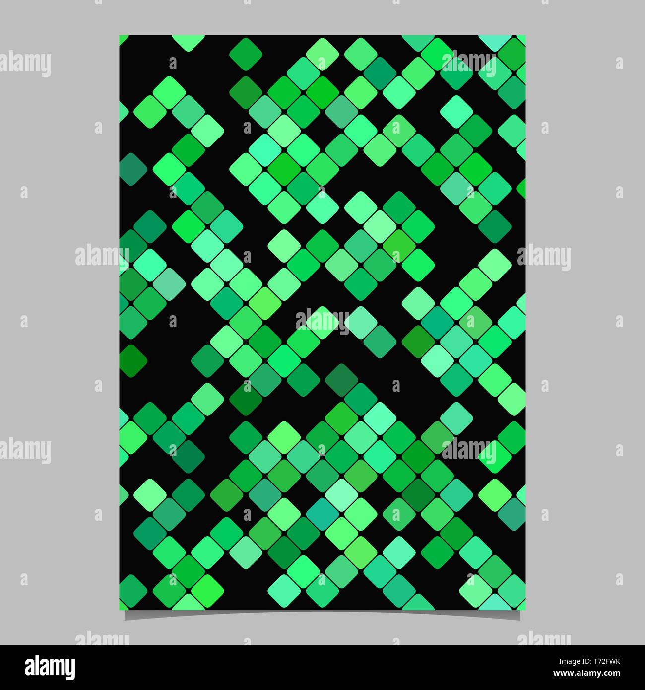 Green abstract square pattern flyer template - vector page background Stock Vector Image & Art ...