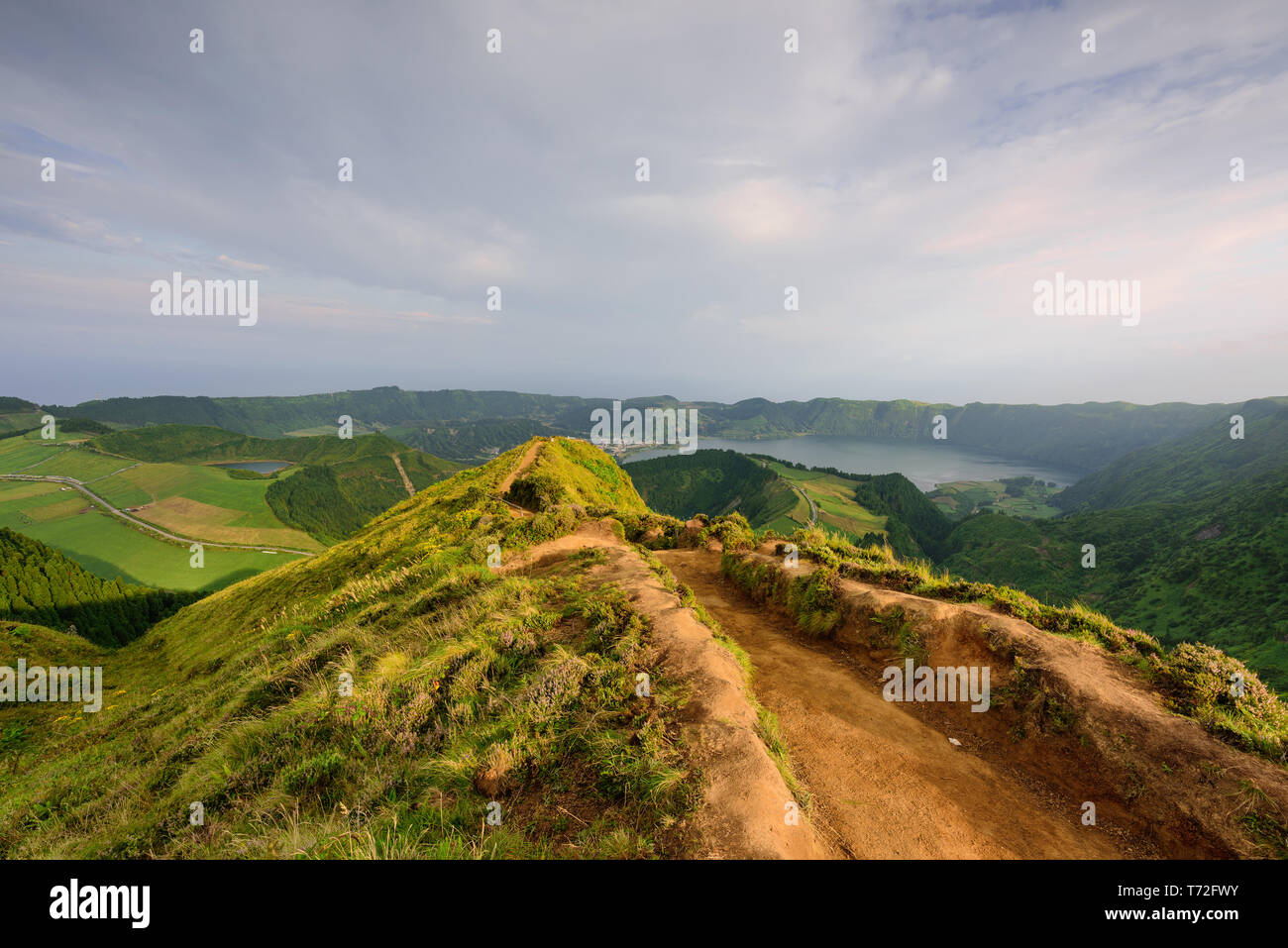 Azores panoramic view of natural landscape, wonderful scenic island of ...