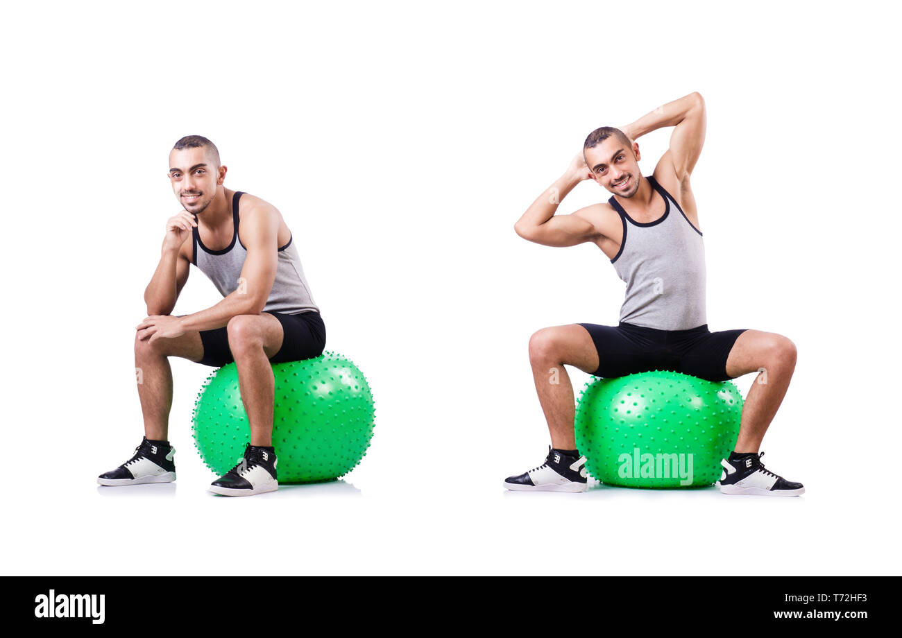 Doing exercises on balance Cut Out Stock Images & Pictures - Alamy