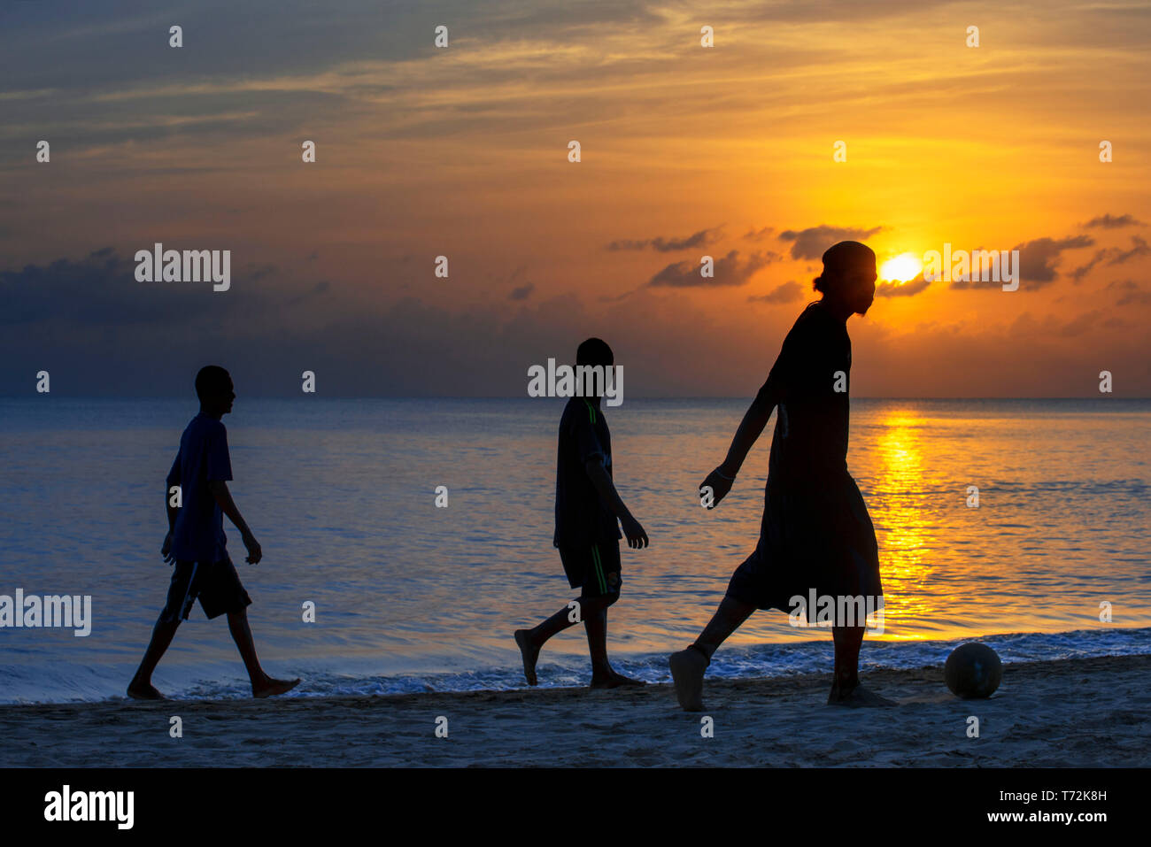 Local people in the beach, Corn Island, Caribbean Sea, Nicaragua ...