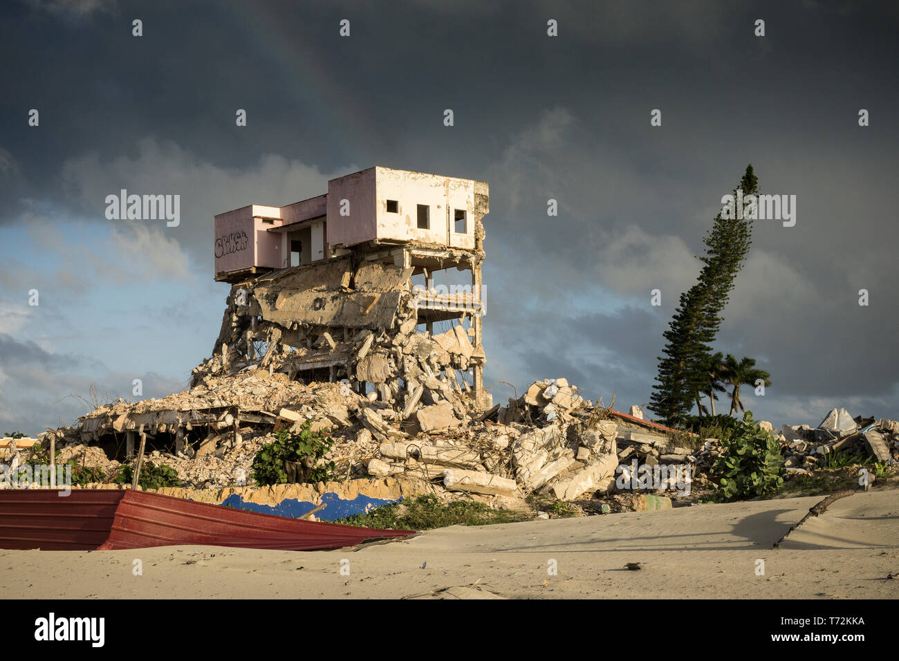 Remains of a derelict hotel building on the beach in Varadero, Cuba ...