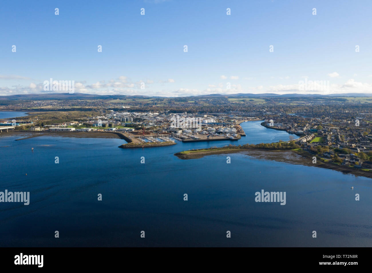Aerial drone view of Inverness across Beauly Firth Stock Photo - Alamy