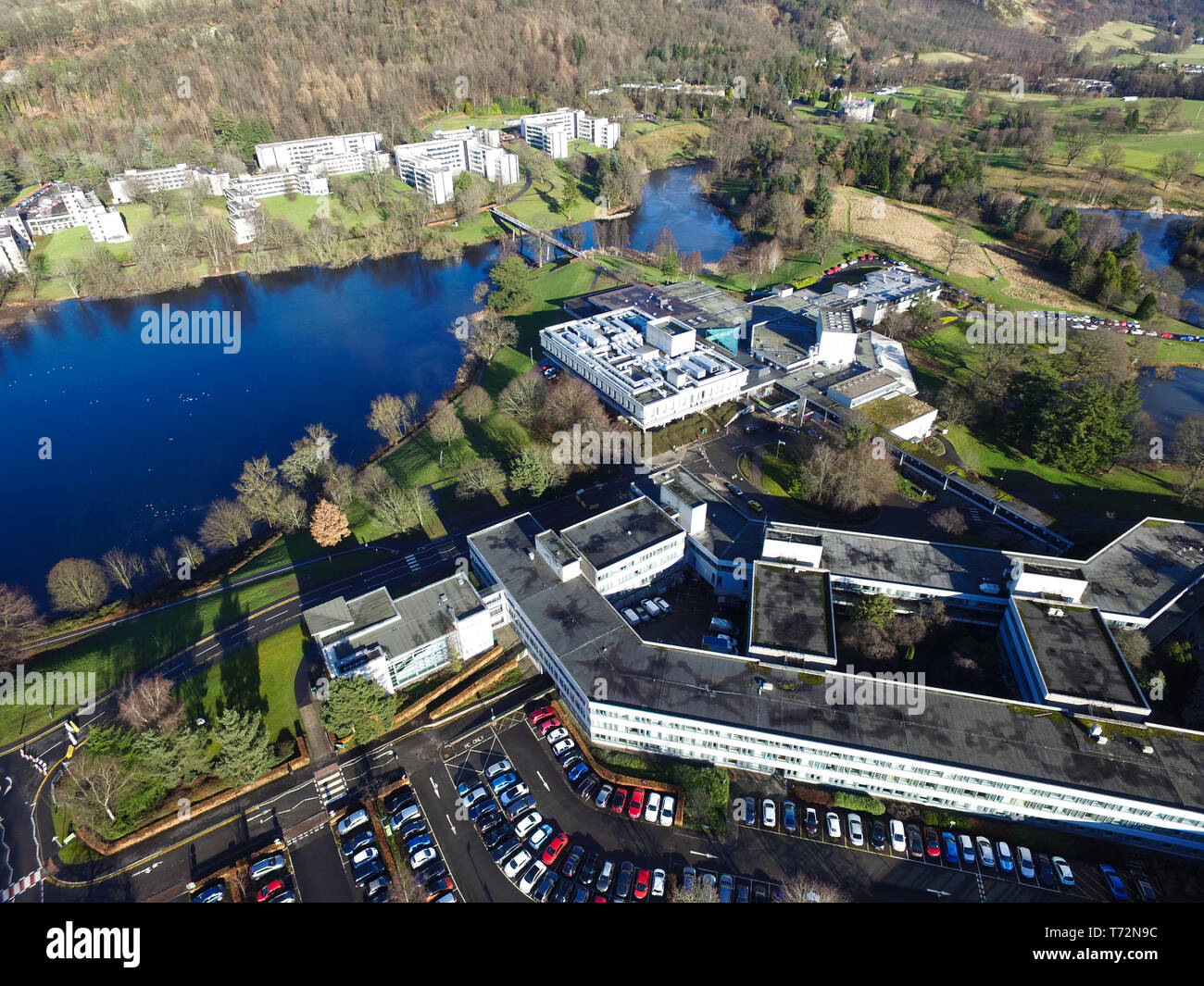 Aerial drone view of University of Stirling campus Stock Photo - Alamy
