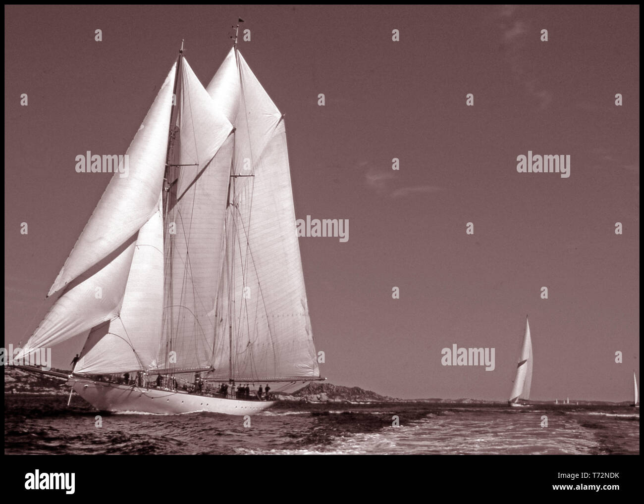 Costa Smeralda, Sardinia, Italy. Vintage sails regatta Stock Photo - Alamy