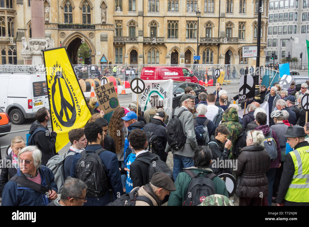 London: CND protest against Royal Navy National Service of Thanksgiving ...