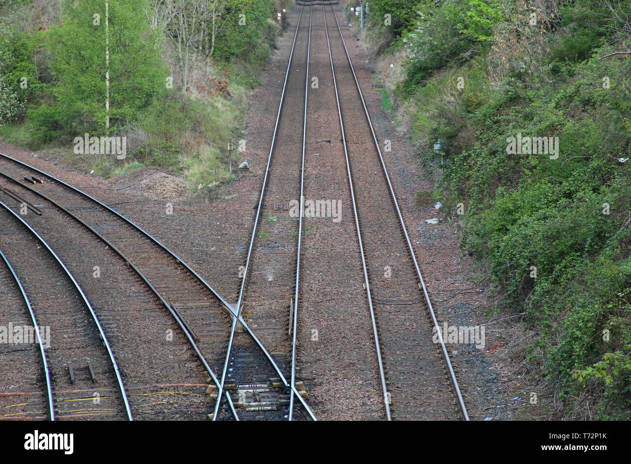 Tracks turn left railway hi-res stock photography and images - Alamy