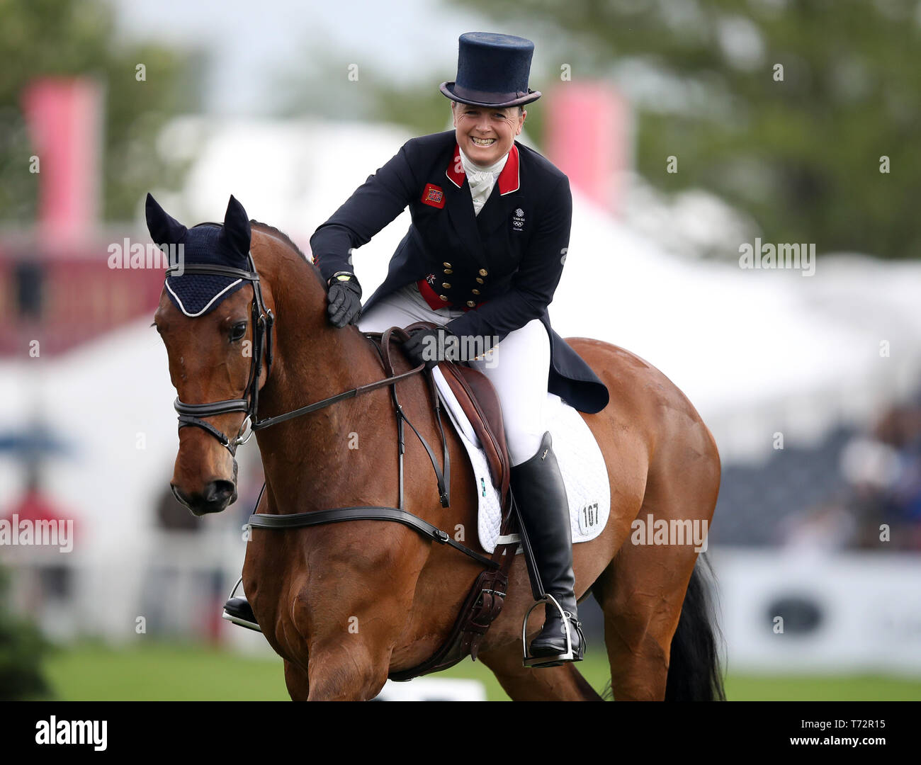 Great Britain's Pippa Funnell on Billy Walk On after competing in the ...