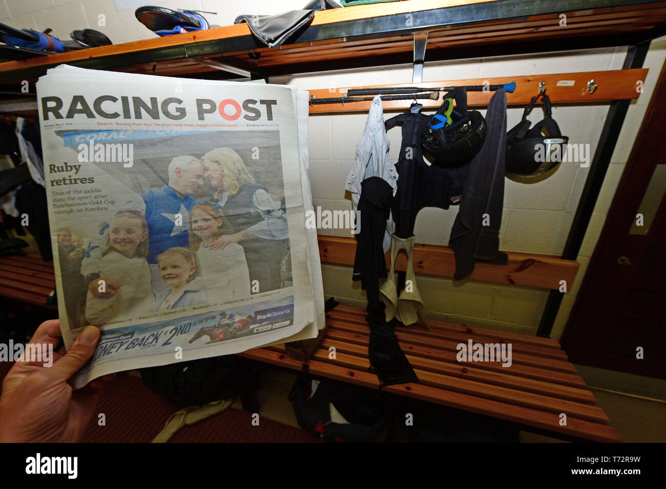 The day after Ruby Walsh retired showing his empty seat in the jockey's ...