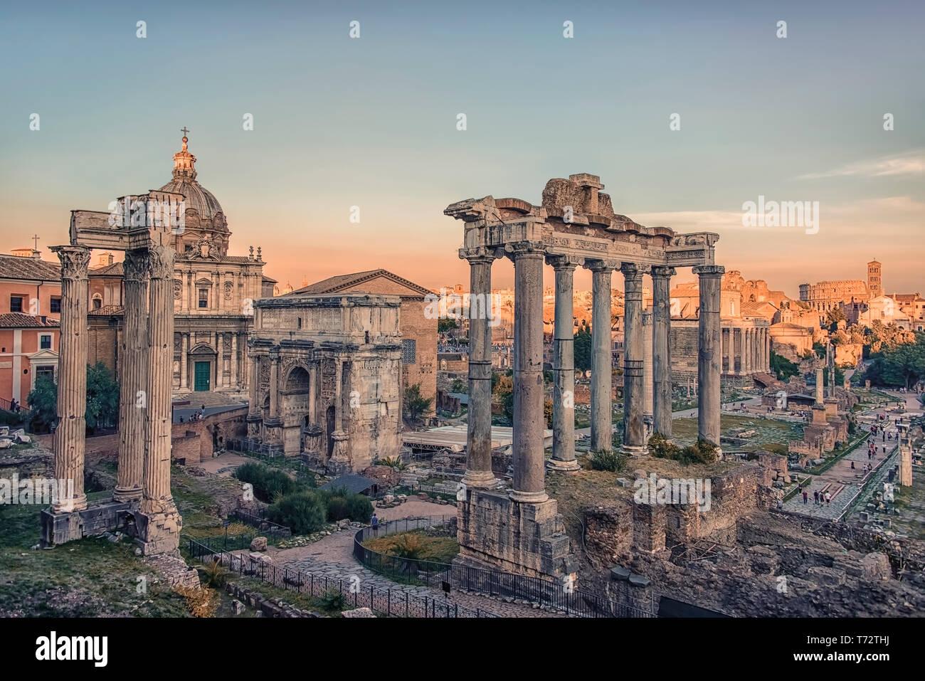 Colosseum with rome forum ruins hi-res stock photography and images - Alamy