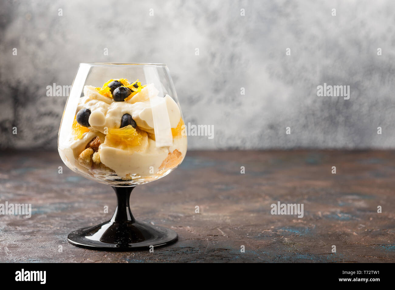Healthy layered dessert trifle Stock Photo - Alamy