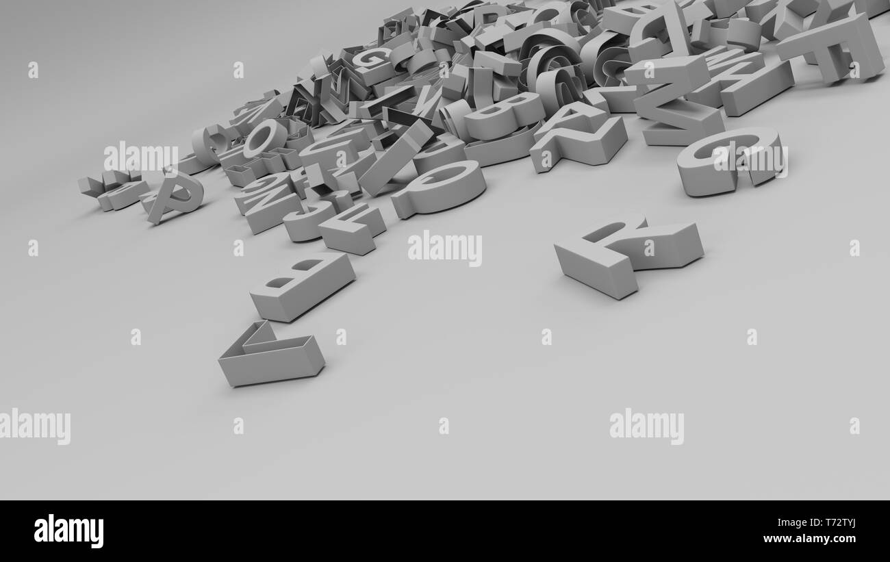 3D Render of Abstract Alphabet Background Stock Photo - Alamy