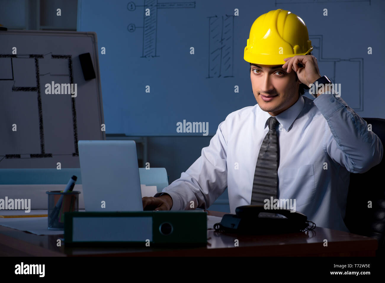 Construction drawing man draft board hi-res stock photography and ...