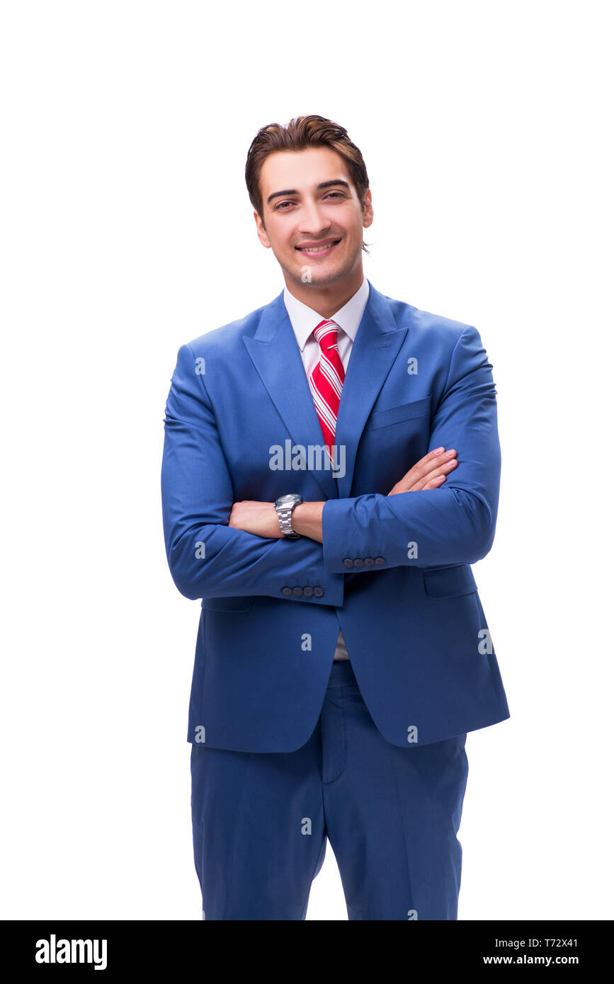 Handsome young businessman isolated on white background Stock Photo - Alamy