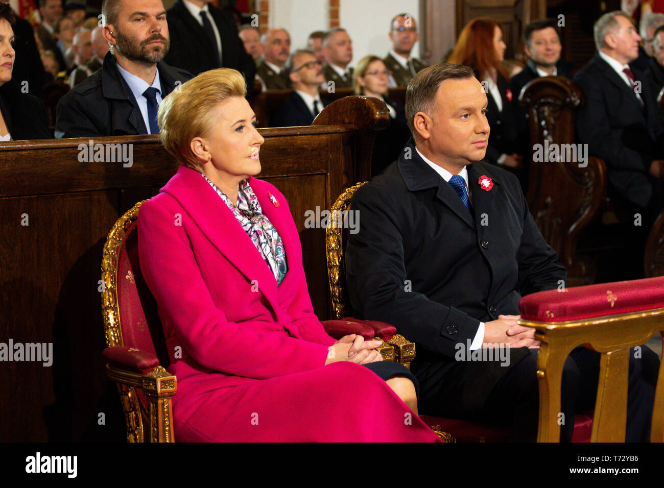 President of Poland Andrzej Duda and his wife Agata Kornhauser-Duda ...