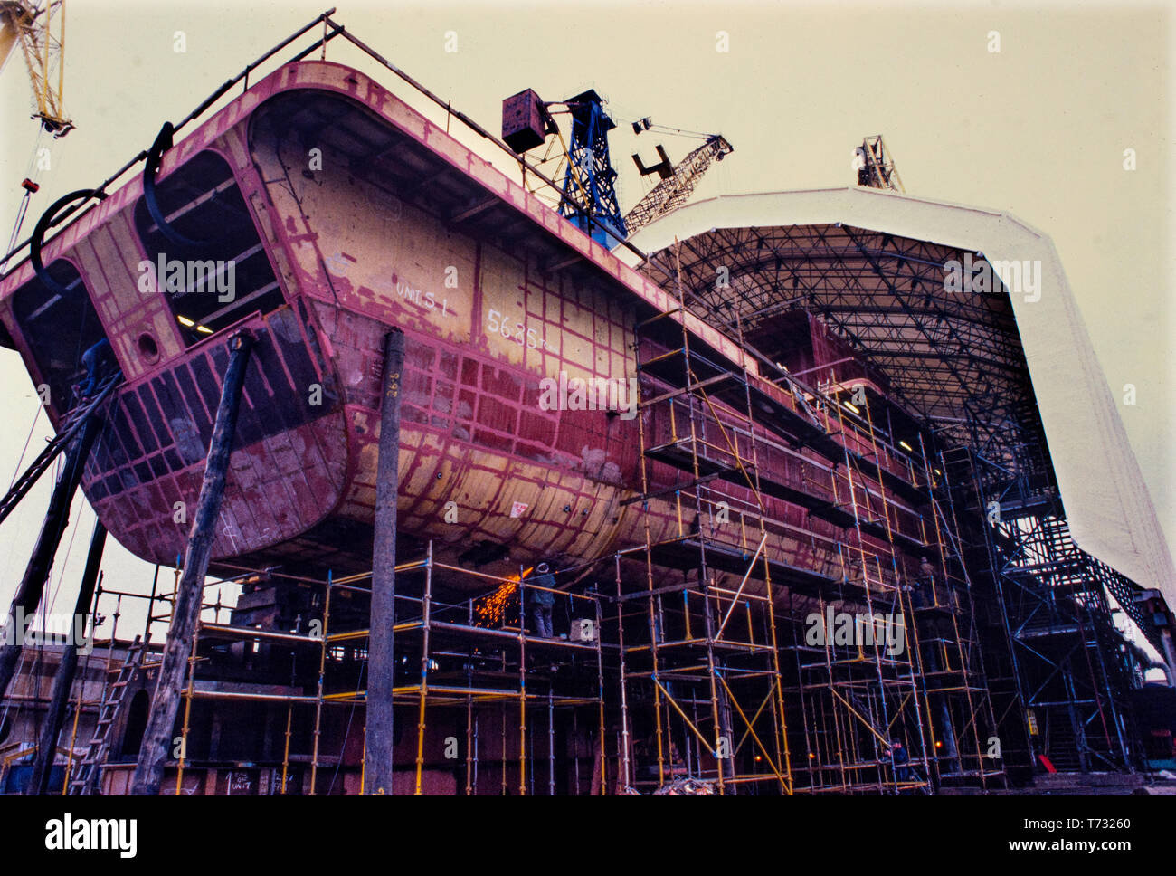 Swan Hunter Wallsend Ship Yard HMS Coventry being built 1985 HMS ...
