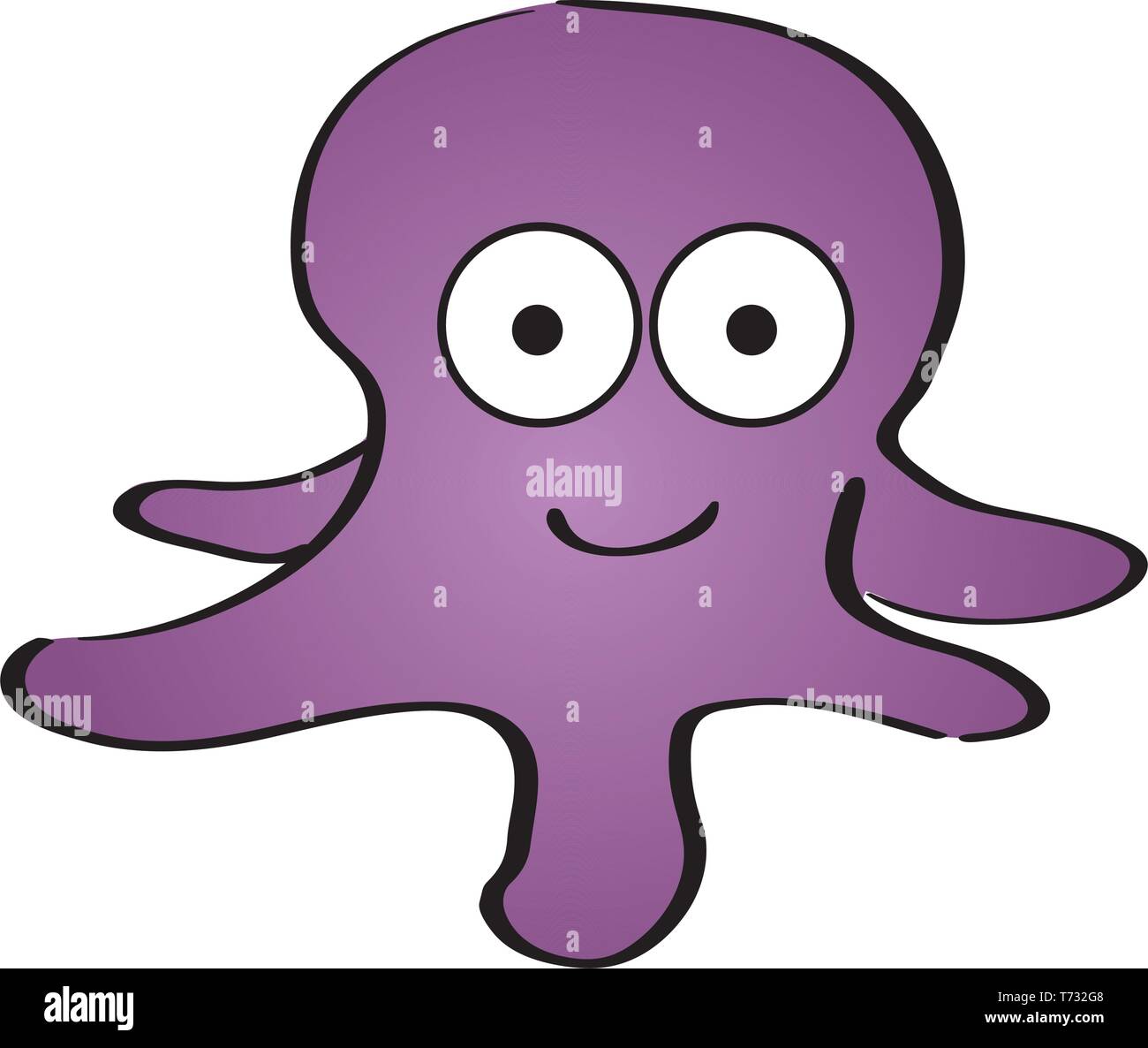 a happy purple octopus on a white background Stock Vector Image & Art ...