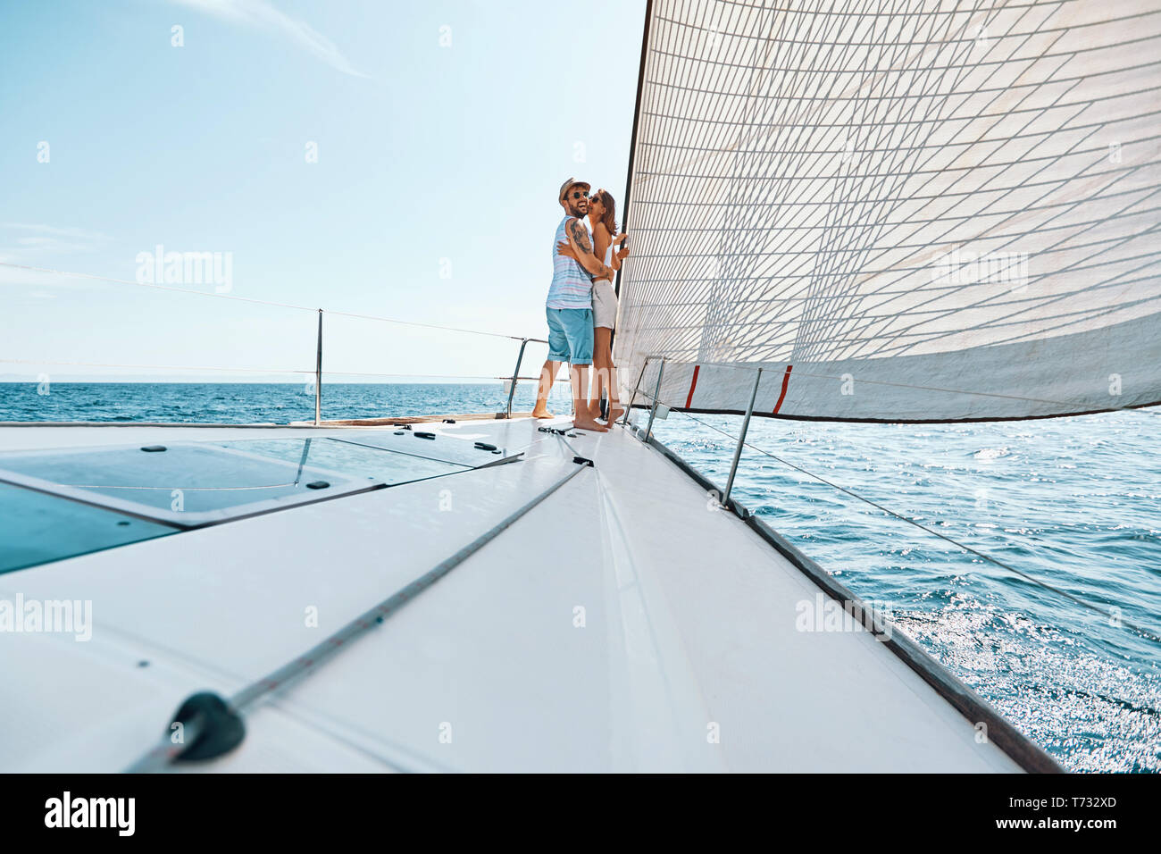 Romantic happy lovers on cruise ship traveling together Stock Photo - Alamy