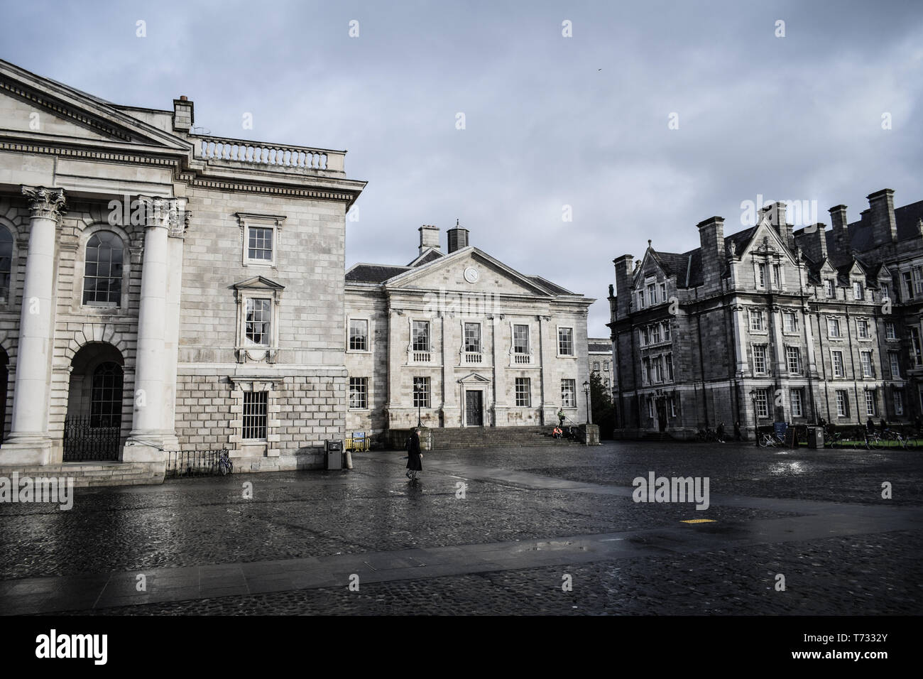 Campanile inside of the trinity college campus in Dublin, ireland Stock ...