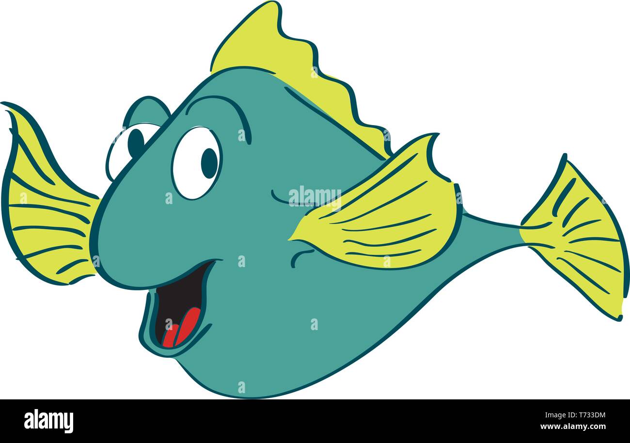 a happy blue fish on a white background Stock Vector Image & Art - Alamy