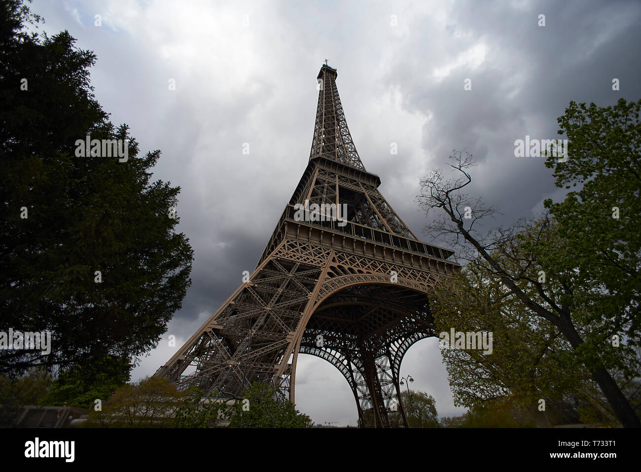 Amazing shot of the Eiffel Tower in the city centre of Paris in summer sunshine Stock Photo - Alamy
