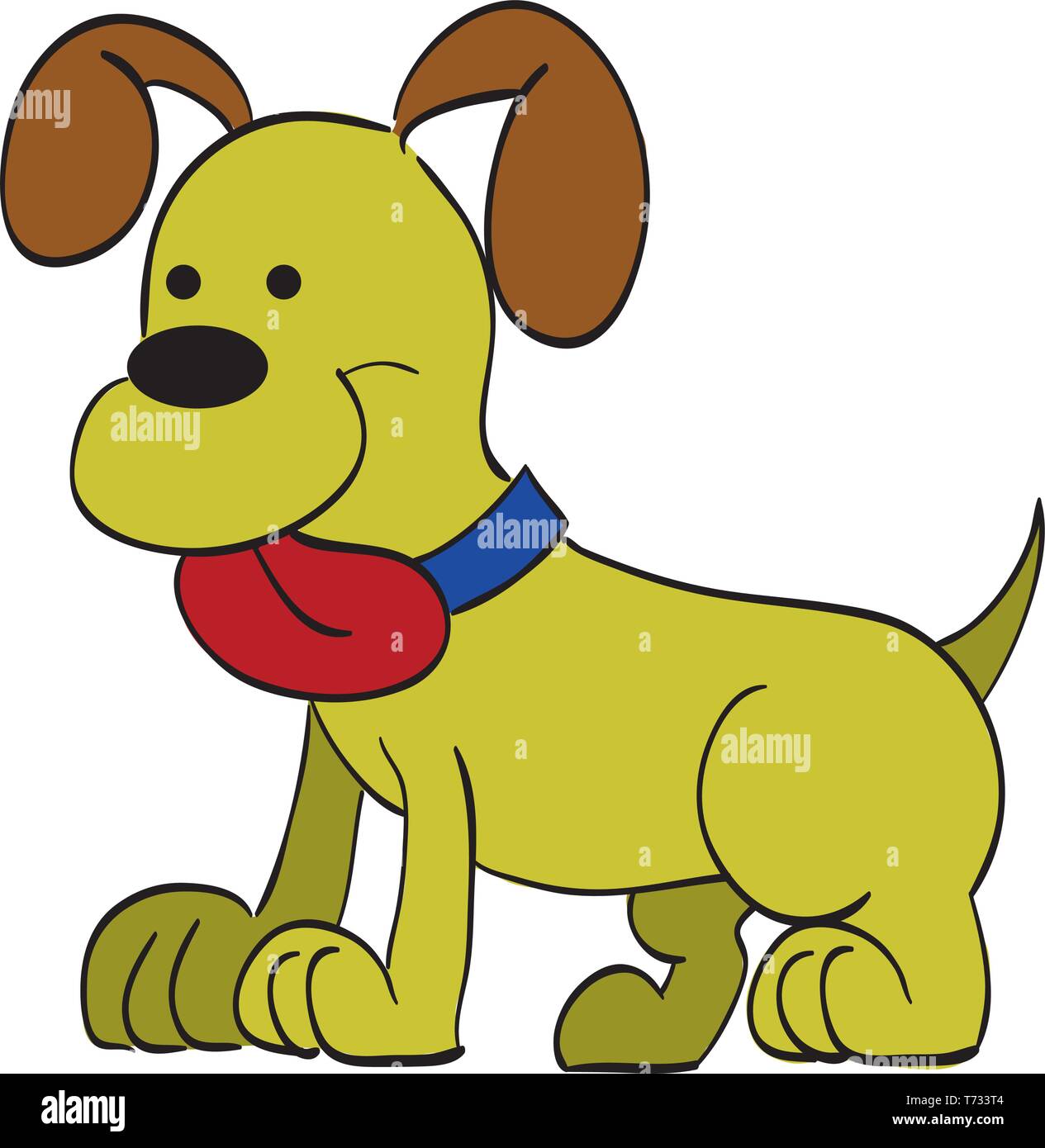 Happy yellow dog Stock Vector Images - Alamy