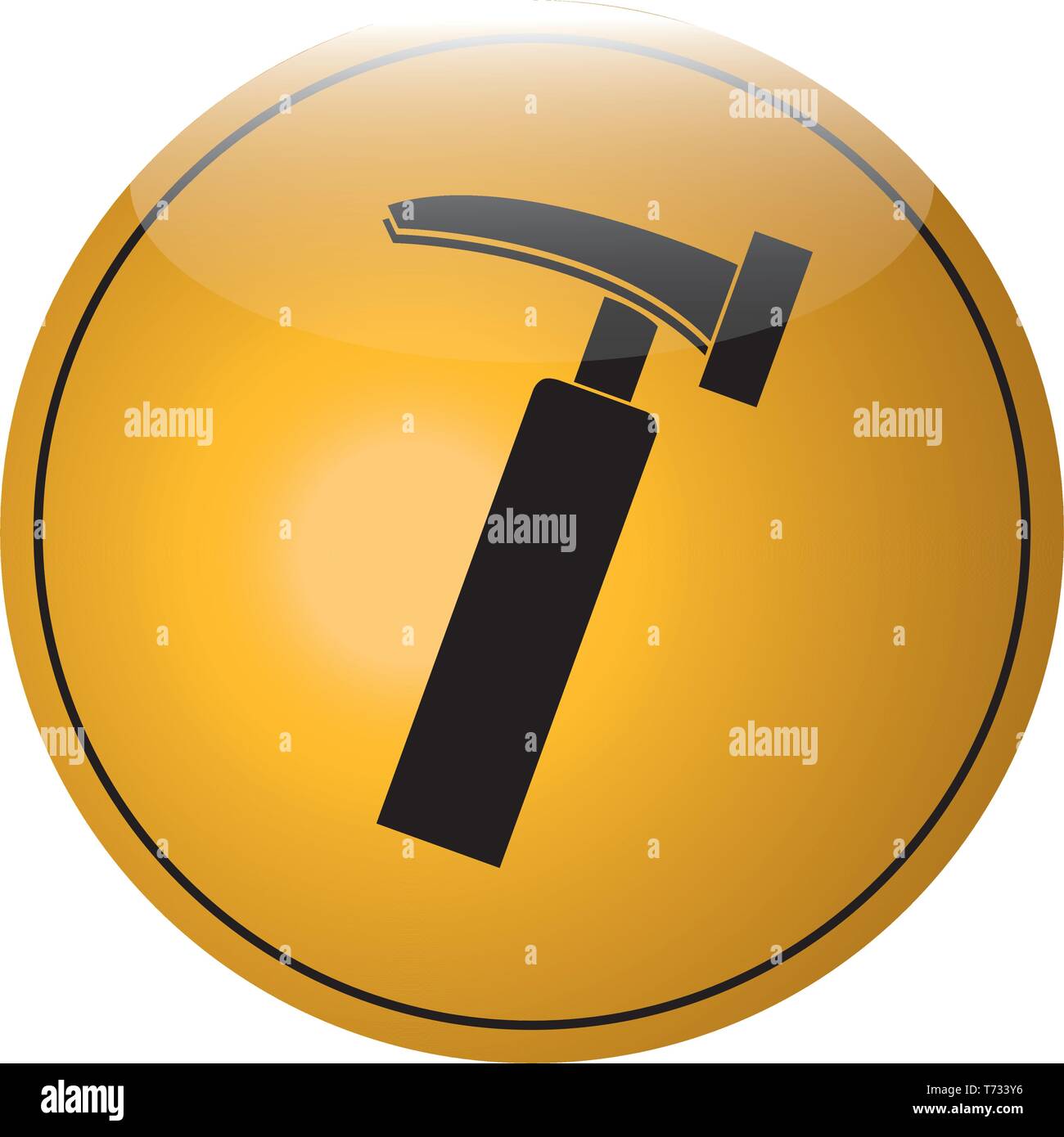 Isolated hammer silhouette in a button Stock Vector Image & Art - Alamy