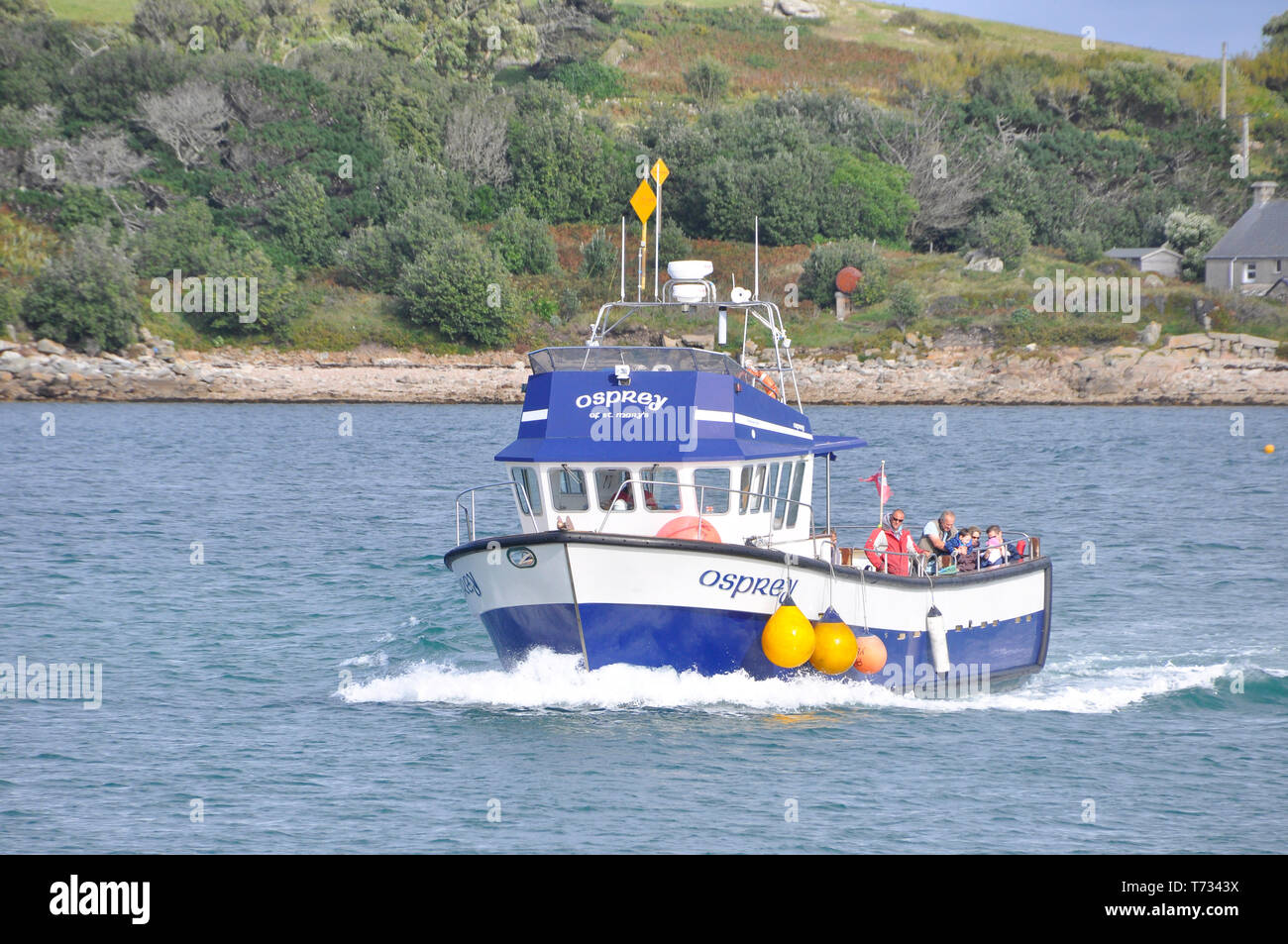 The Osprey, one of the inter island boats on the Isles of Scilly ...