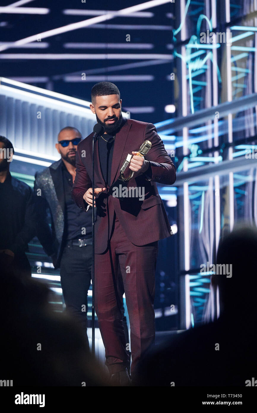 Drake at the 2019 Billboard Music Awards held at MGM Grand Garden Arena ...