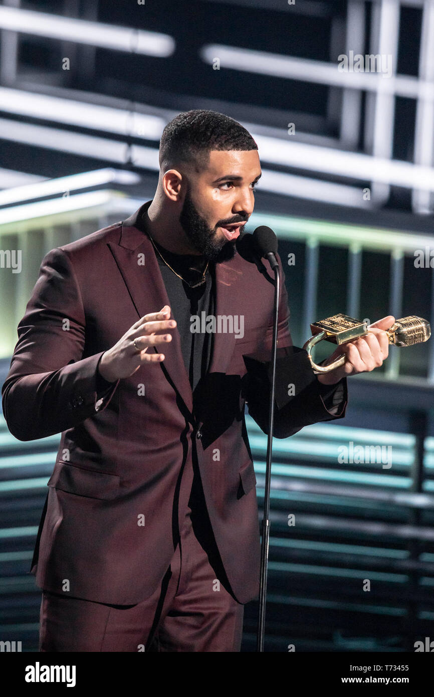 Drake at the 2019 Billboard Music Awards held at MGM Grand Garden Arena ...