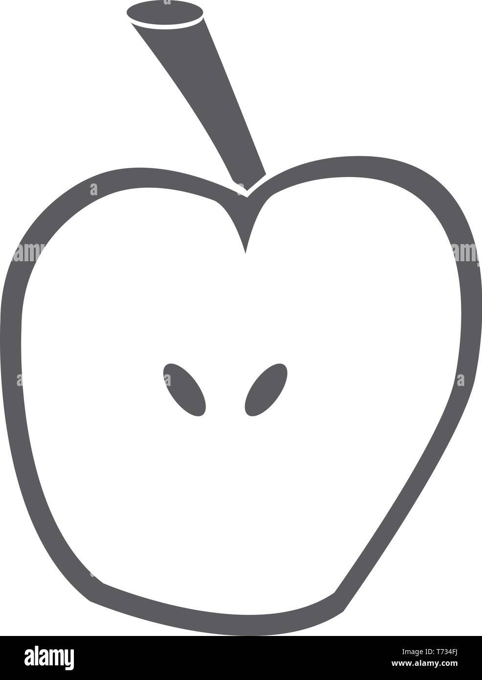 Cut apple Stock Vector Images - Alamy