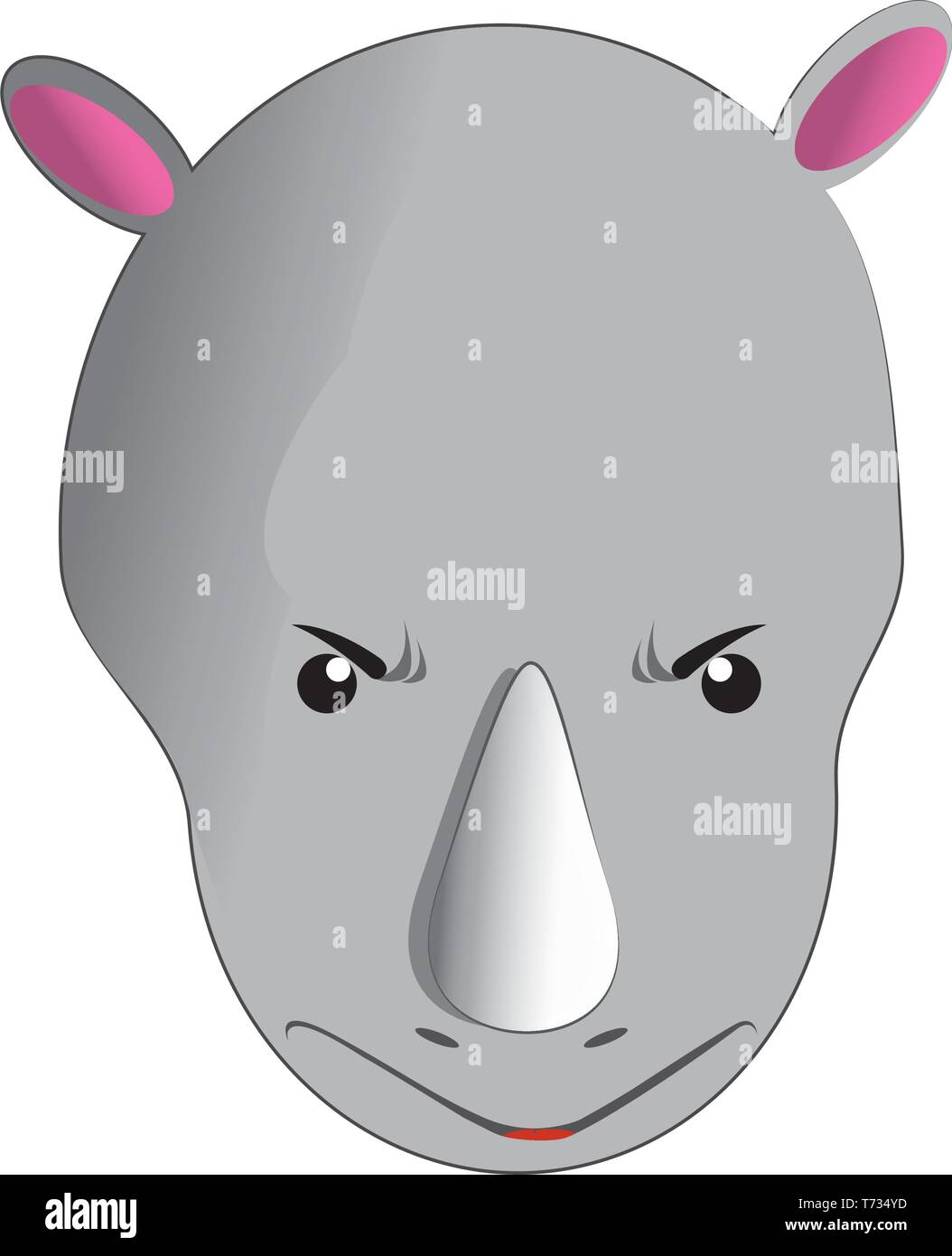 Cartoon of a cute rhino face Stock Vector Image & Art - Alamy
