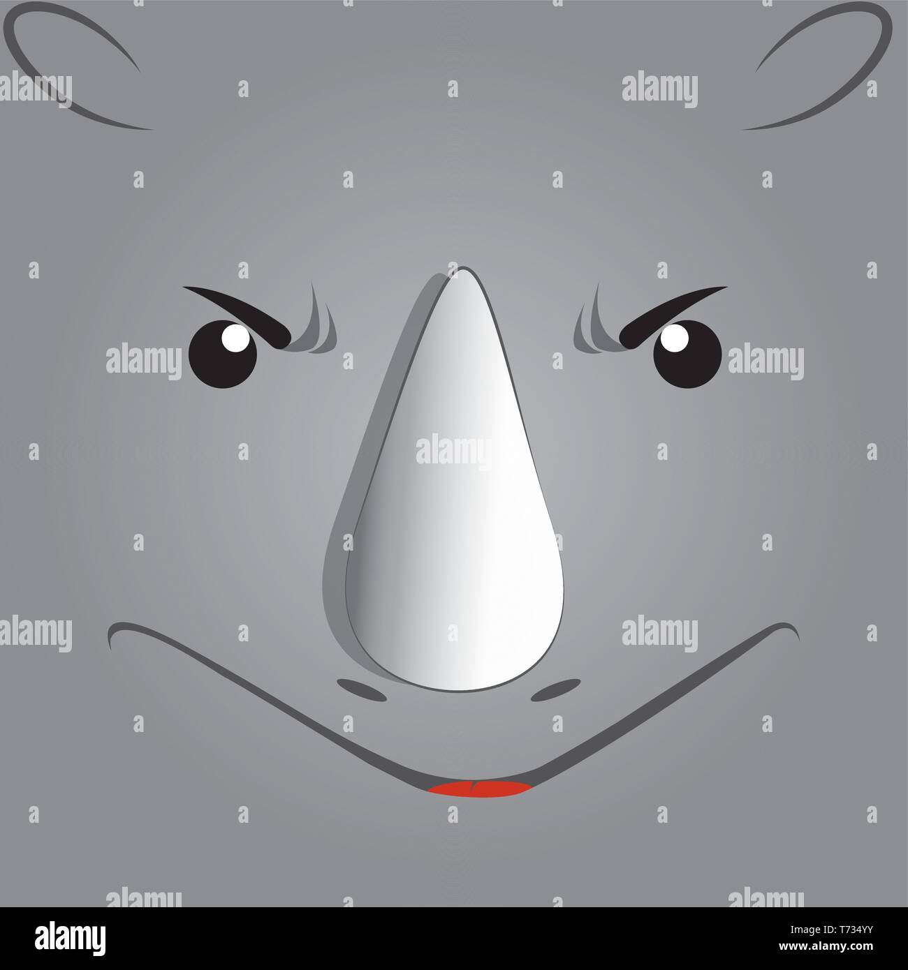 Cartoon of a cute rhino face Stock Vector Image & Art - Alamy