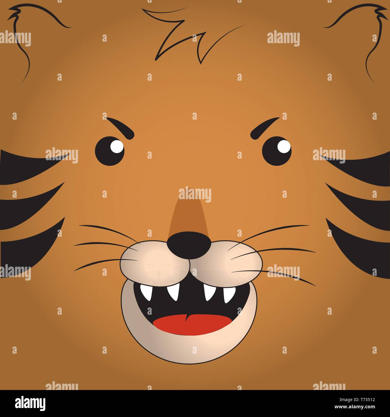 Cartoon of a cute tiger face Stock Vector Image & Art - Alamy