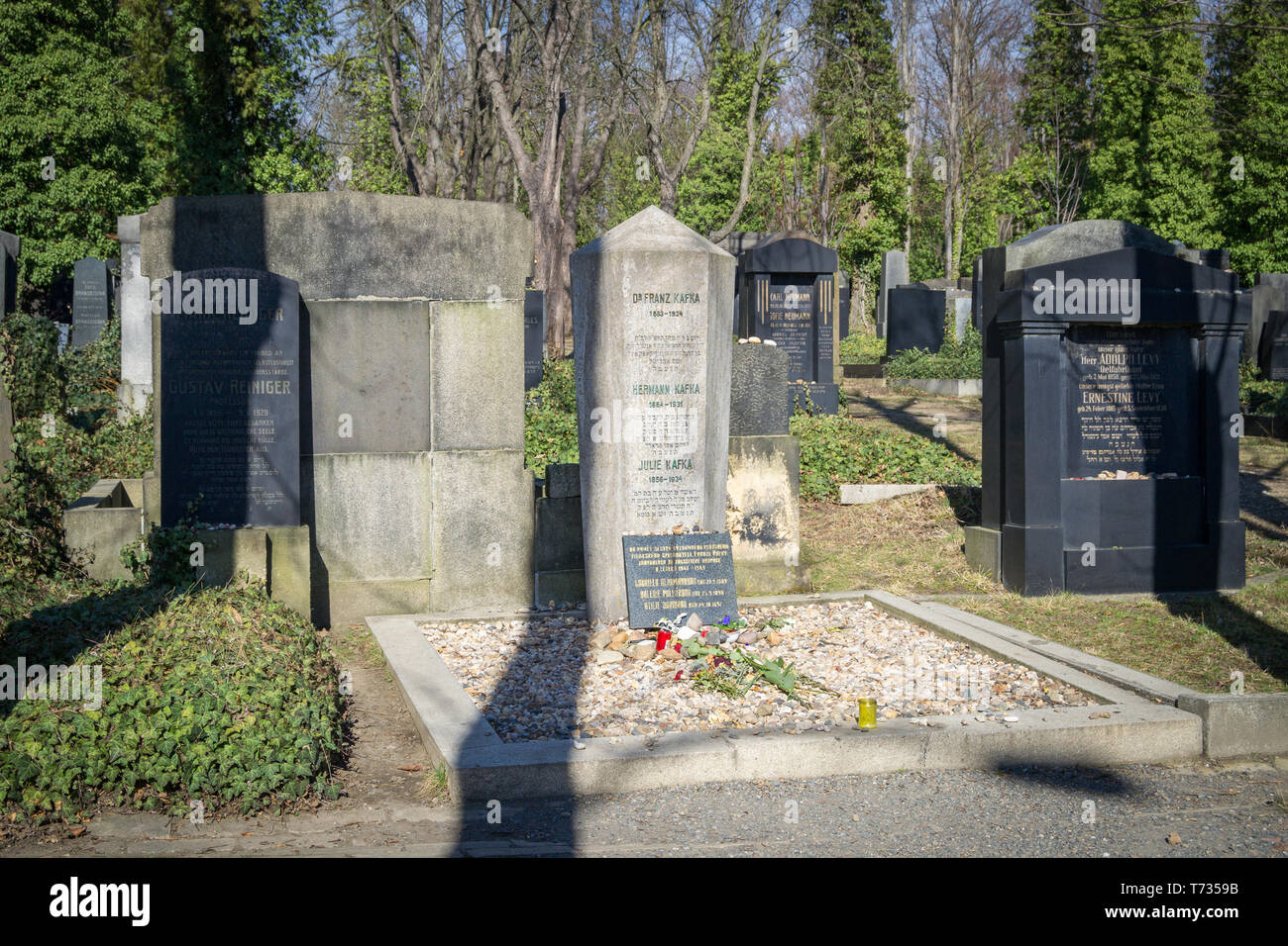 Prague, Czech Republic - March 7, 2019: The burial place of novelist ...