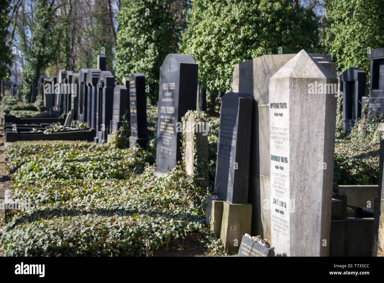 Prague, Czech Republic - March 7, 2019: The burial place of novelist ...