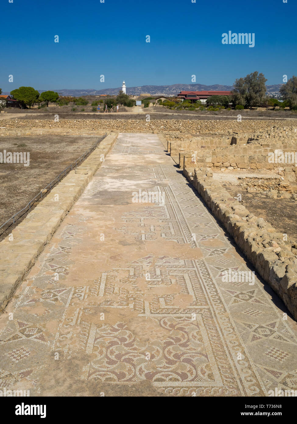 Geometric design mosaic from the House of Theseus in Paphos ...