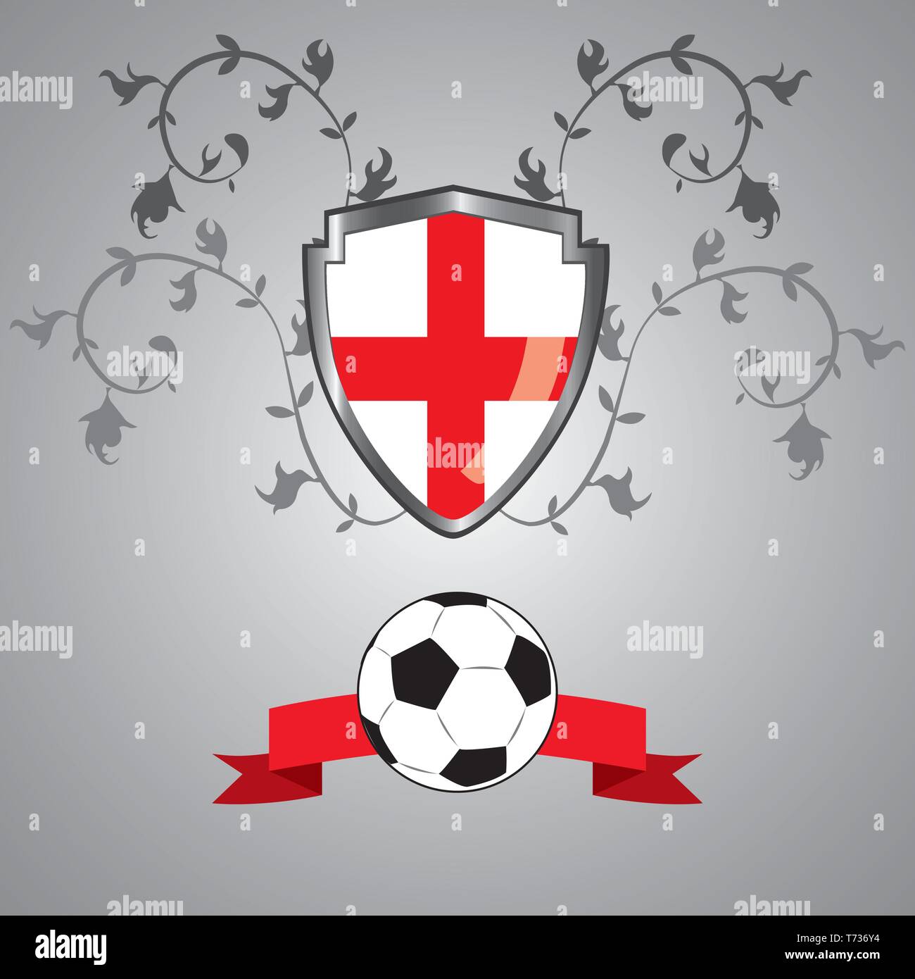 England flag shield ribbon Stock Vector Images - Alamy
