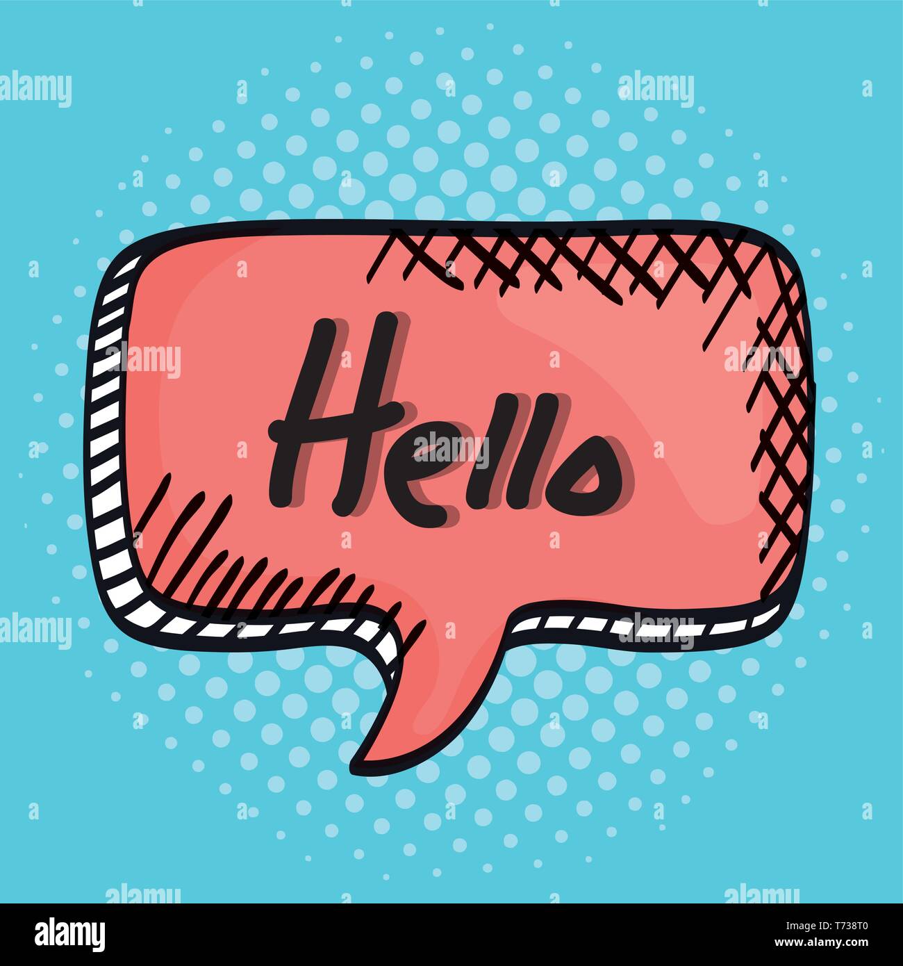 speech bubble with hello message vector illustration design Stock ...