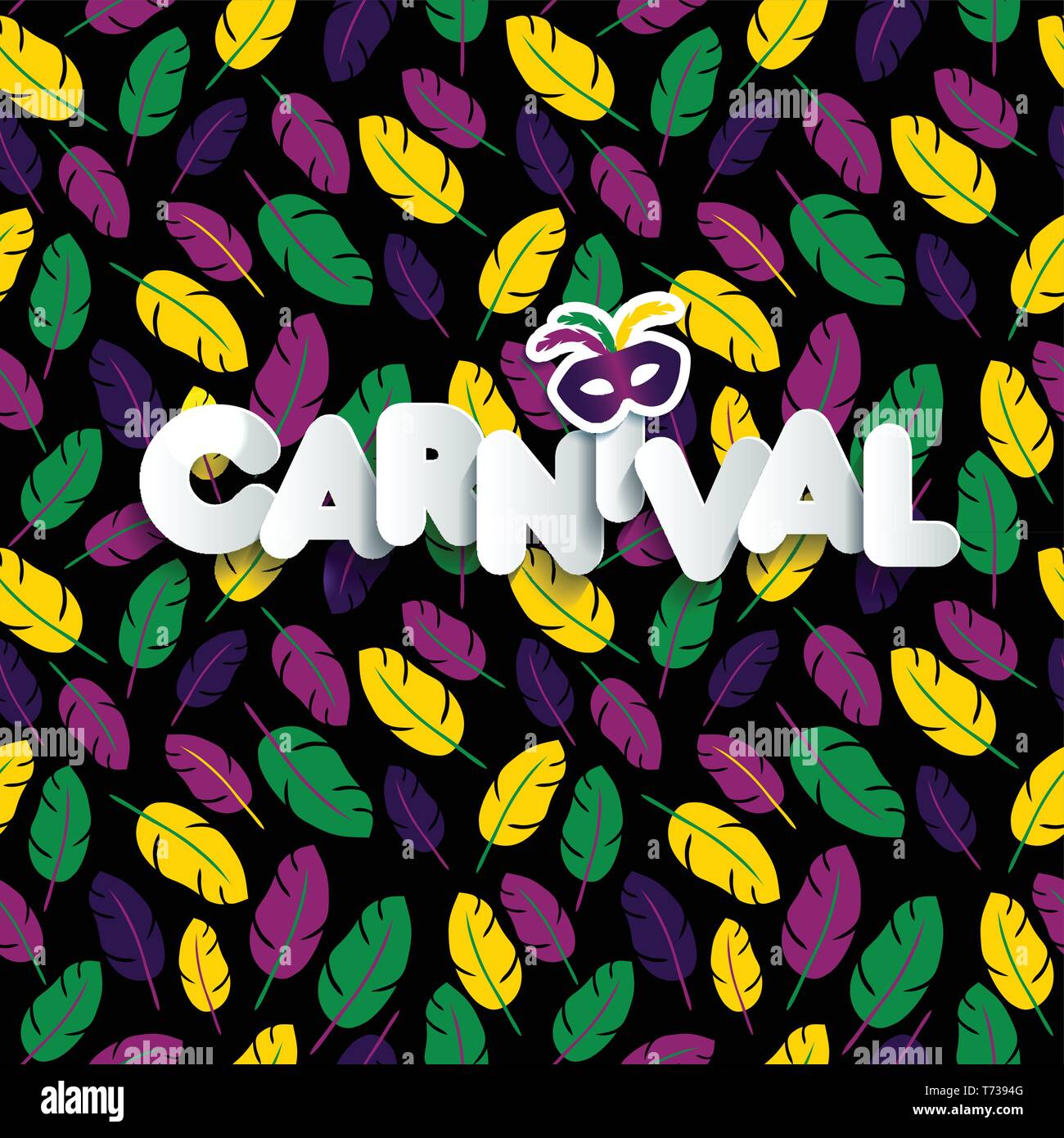Carnival mardi gras pattern with colors weathers Stock Vector Image ...