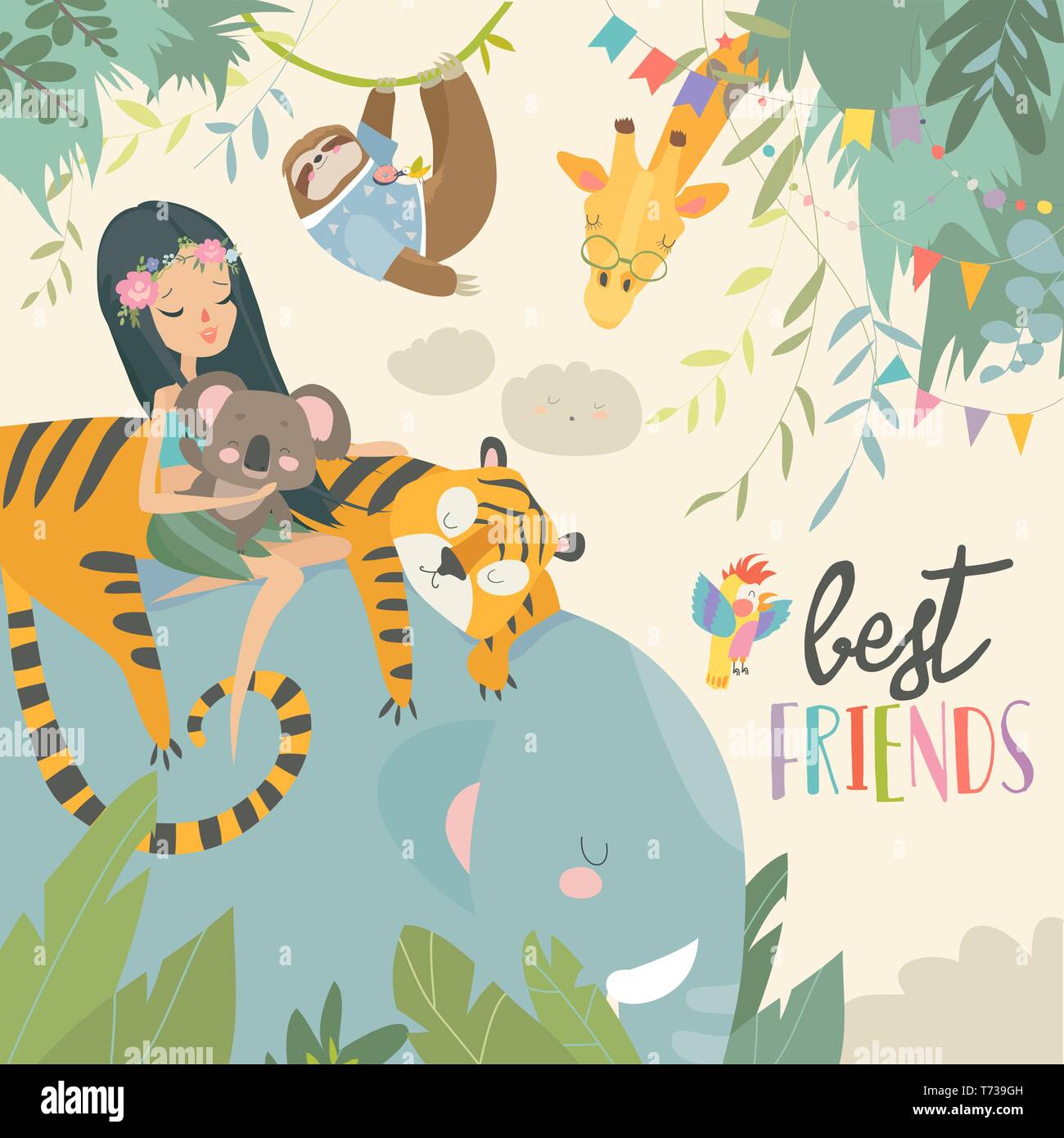 Elephant friends Stock Vector Images - Alamy