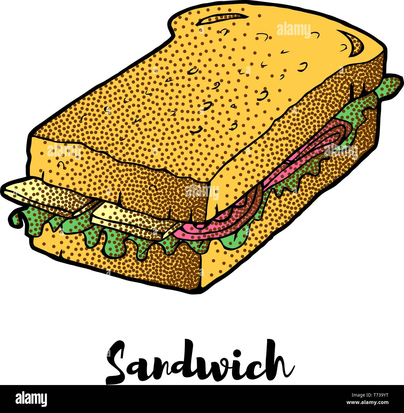 Toasted sandwich vector hi-res stock photography and images - Alamy